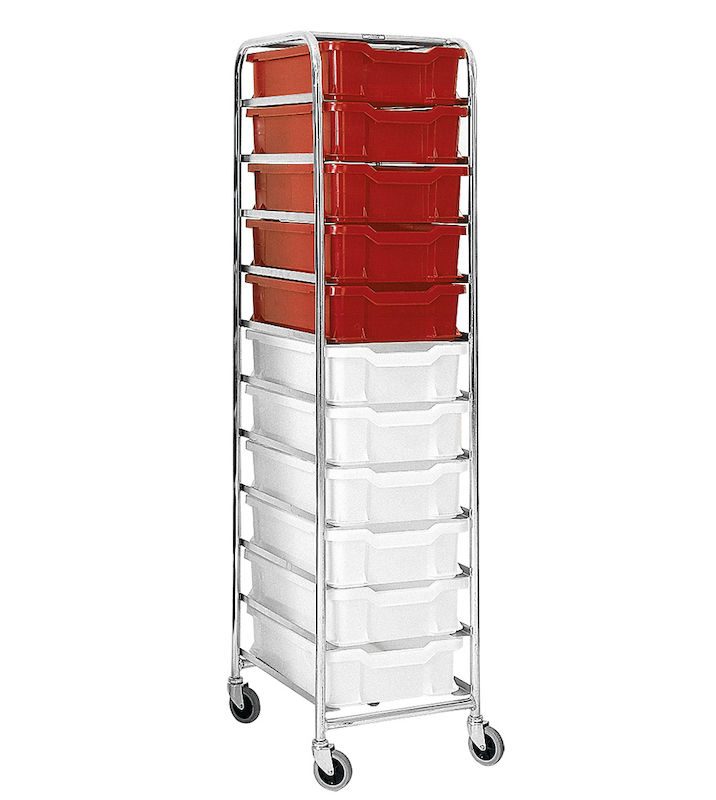 Backställ Freja, komplett med 11 st backar, vit/röd | Runelandhs