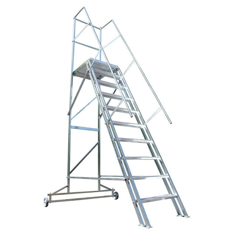 Plattformsstege Proffs, med skyddsräcke, 10 steg | Runelandhs