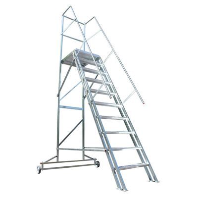 Plattformsstege Proffs, med skyddsräcke, 10 steg | Runelandhs